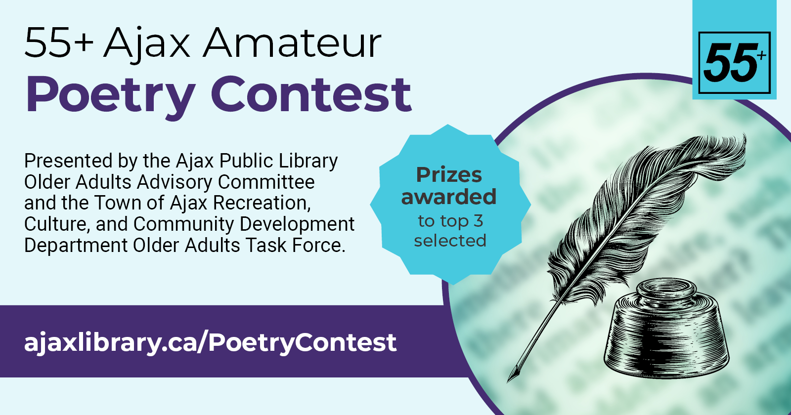 55+ Amateur Poetry Contest | Ajax Public Library